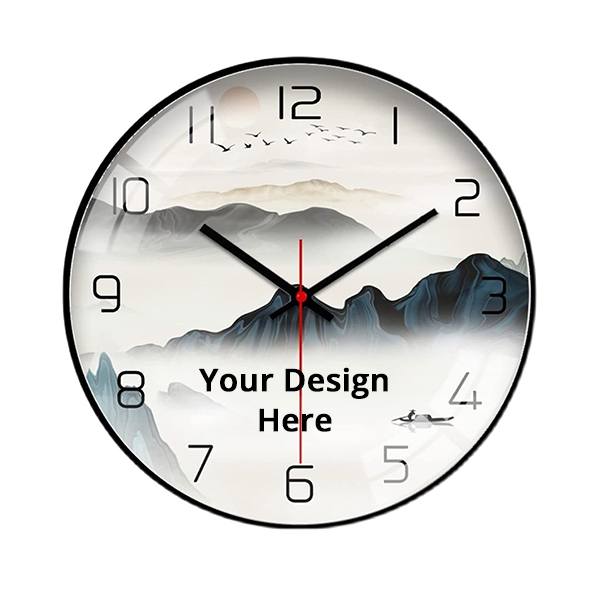 Buy White Customized Wall Clock 12" Silent Quartz Decorative Wall Clock ...