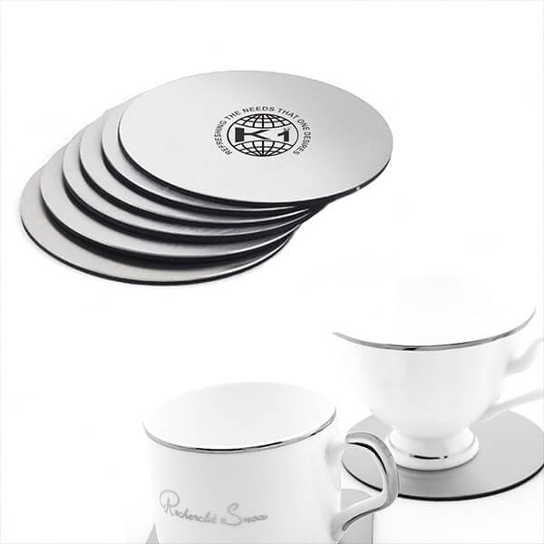 Buy Silver Customized Stainless Steel Round Coaster Set of 6 | yourPrint