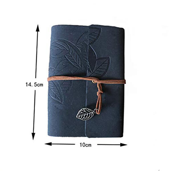 Buy Dark Blue Customized Vintage PU Leather Travel Notebook Diary ...