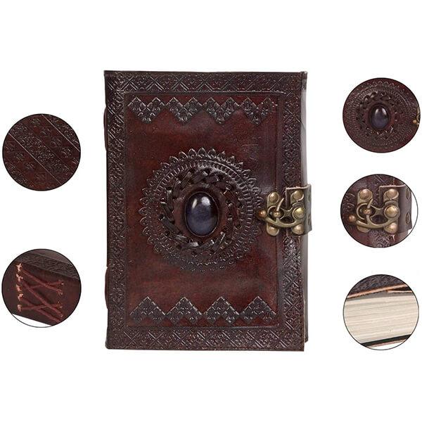 Buy Brown Customized Leather Diary with Antique Lock, Handmade Leather ...