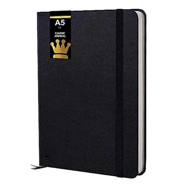Buy Black Customized Notebook Diary with Elastic Closure, A5 Size, 192 ...