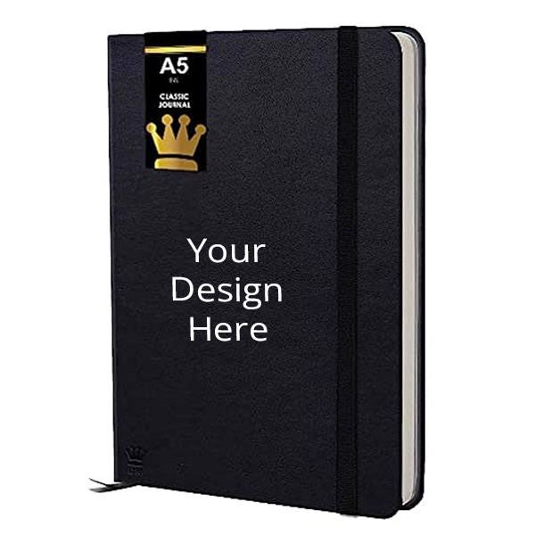 Buy Black Customized Notebook Diary with Elastic Closure, A5 Size, 192 ...