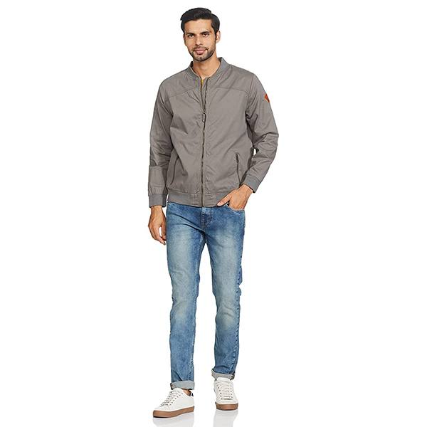 Buy Grey Customized Men's Baseball Collar Jacket | yourPrint