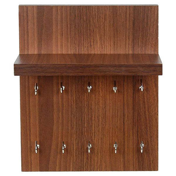 Buy Brown Customized Wood Wall Mounted Key Holder Stand with Shelf ...