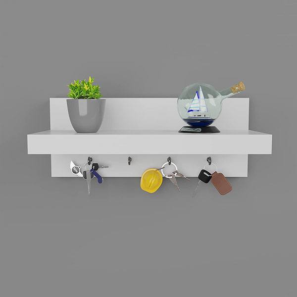 Buy White Customized Wood Wall Mounted Key Chain Holder with Key Knobs ...