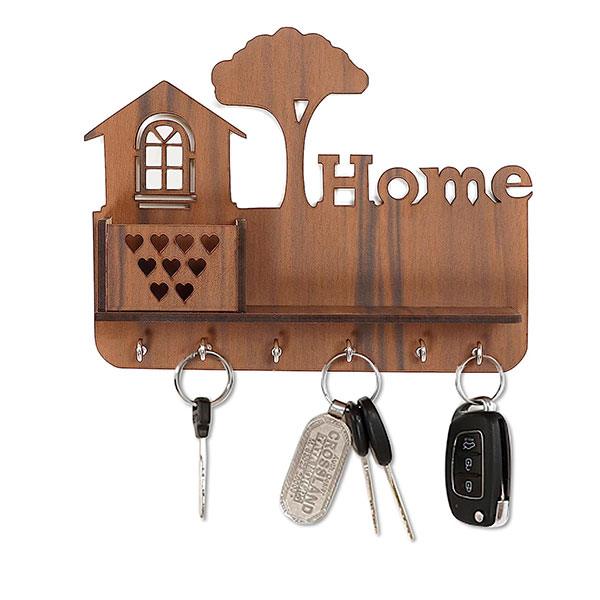 Buy Brown Customized Crafts MDF Wooden Key Holder for Home, Wooden Key ...