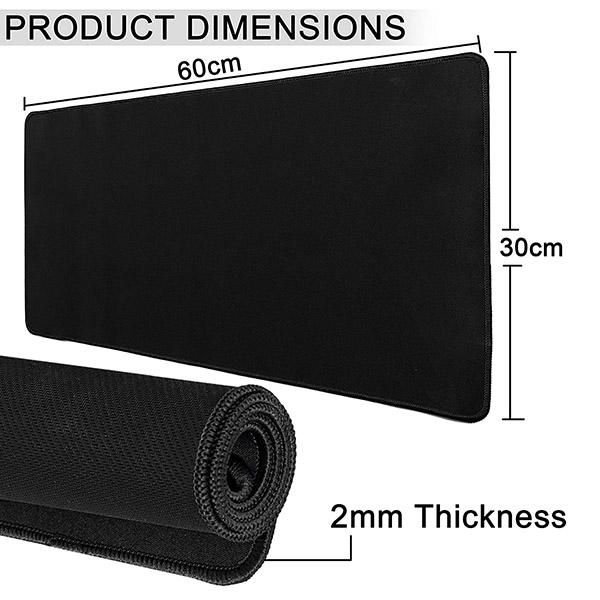 Buy Black Customized Extended Gaming Mouse Pad with Stitched Embroidery ...