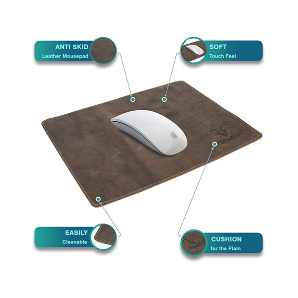 Buy Dark Brown Customized Leather Mouse Pad, Standard Size | yourPrint