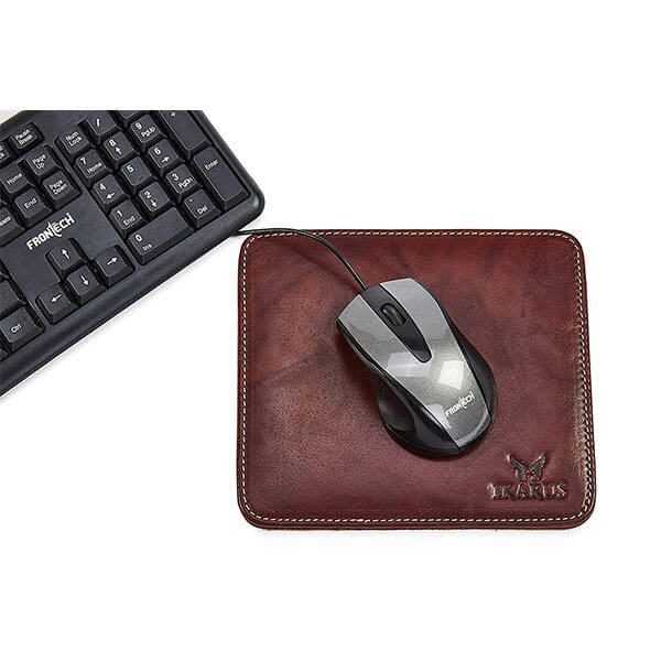 Buy Brown Customized Genuine Leather European Design Mouse Pad | yourPrint