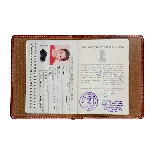 Buy Brown Customized RFID Passport Cover Online | yourPrint