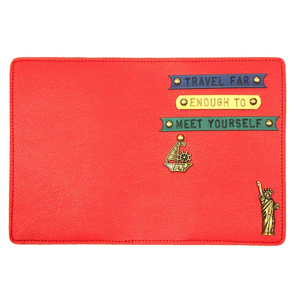 Buy Red Customized Leather Quoted Passport Cover Online | yourPrint