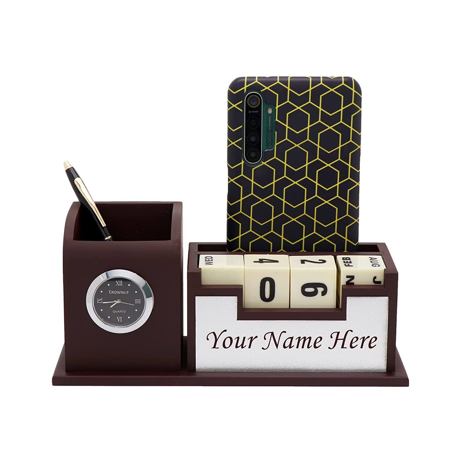 Buy Brown Customized Pen Stand (Size: 21 cm x 6.5 cm x 6 cm) | yourPrint