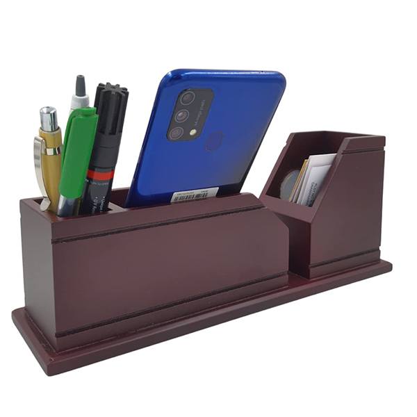 Buy Brown Customized Wooden Pen Stand for Office Table, Wooden Pen ...