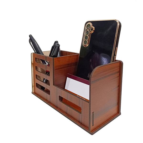 Buy Brown Customized Pen Stand Card Holder for Study Table | yourPrint