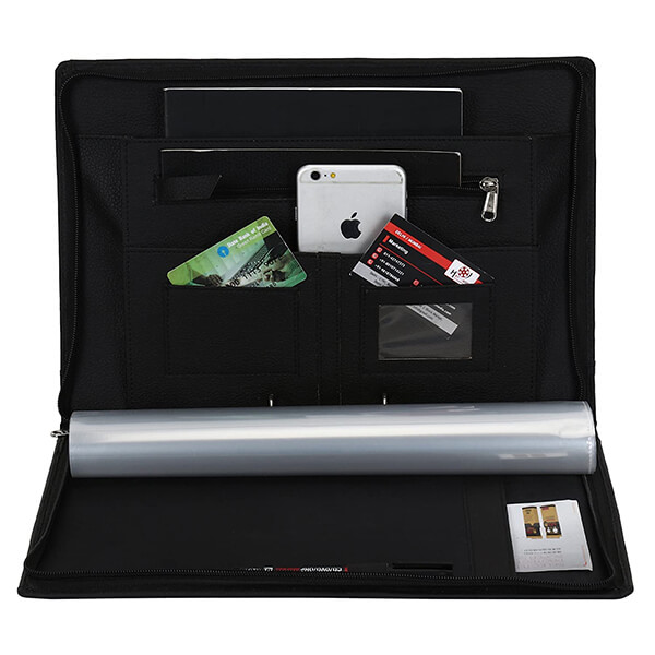 Buy Black Customized Leatherette Material Professional 2 Ring File ...