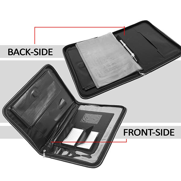 Buy Coffee Brown Customized PU Leather Multipurpose, 24 File Sleeve, A4 ...