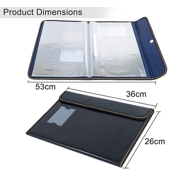 Buy Black Customized PU Leather Multipurpose Document 20 Sleeves File ...