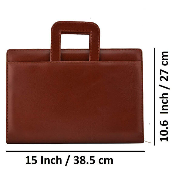 Buy Brown Customized Leatherette Material Professional File Folder for ...