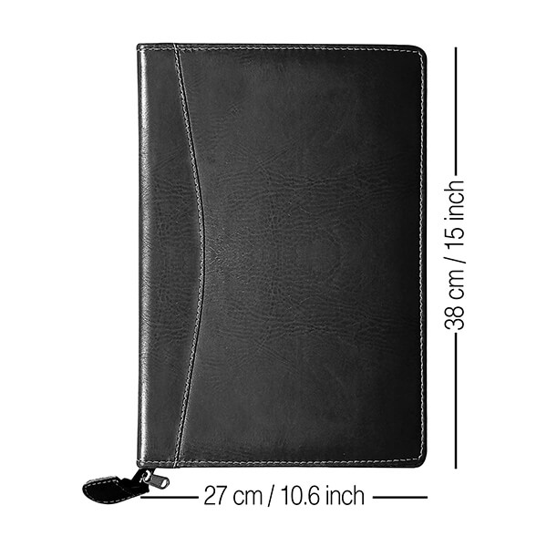 Buy Black Customized Leather Multipurpose 4 Ring File Folder with 40 ...