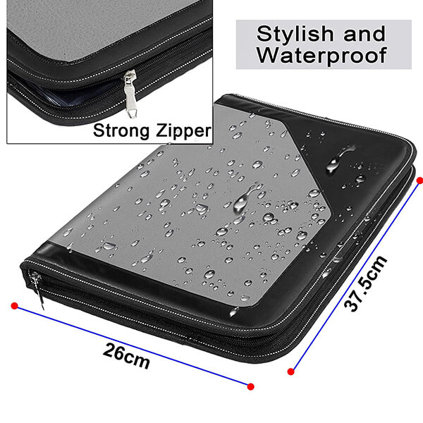 Buy Grey Customized PU Leather Multipurpose 24 File Sleeve A4 ...