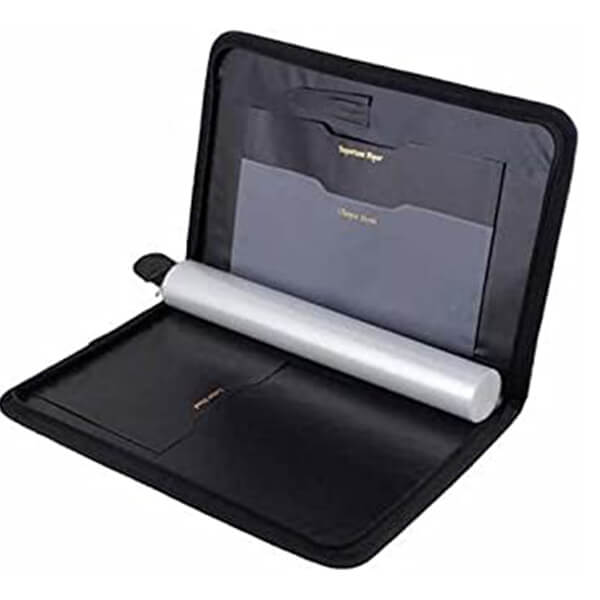 Buy Black Customized A4 Size Faux Leather Executive Professional File ...