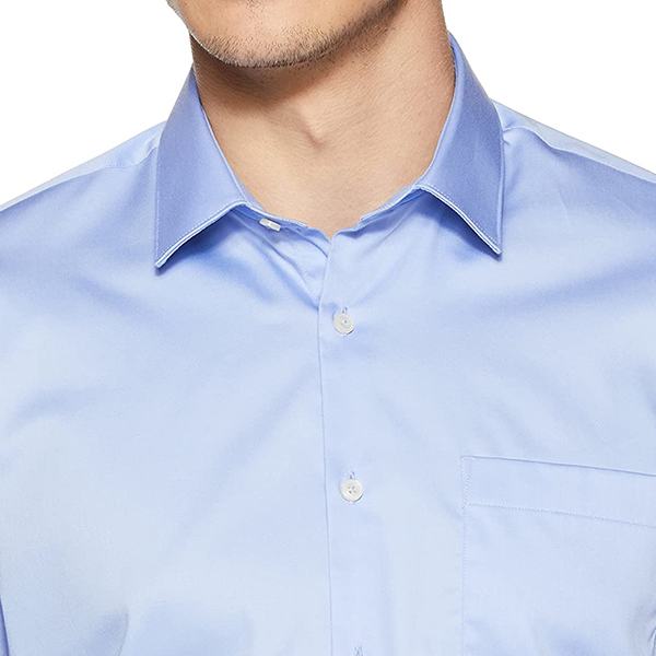 Buy Light Blue Customized Men's Solid Slim Shirt | yourPrint