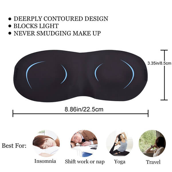 Buy Black Customized Blind Sleeping Eye Mask Online | yourPrint