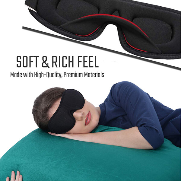 Buy Black Customized Sleep & Meditation Unisex Eye Mask with Breathable ...