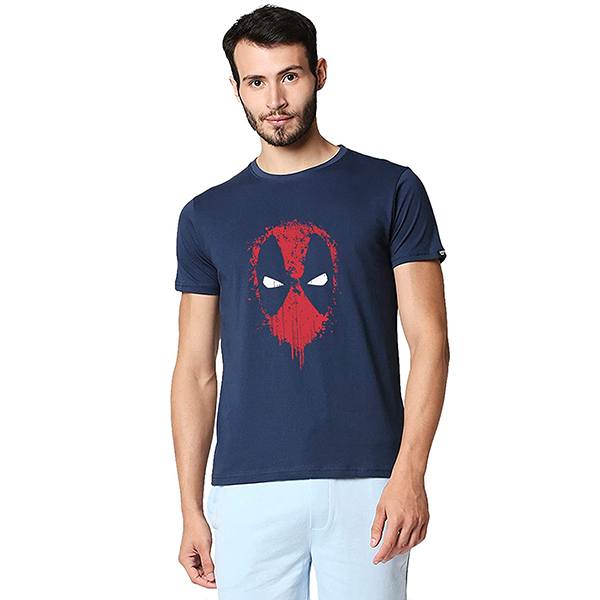 Buy Navy Blue Customized Super-Hero Design Graphic Printed T-Shirt for ...