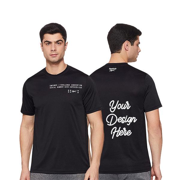 Buy Black Customized Reebok Graphic Regular Fit T-Shirt | yourPrint