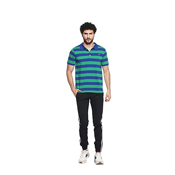 Buy Green Blue Customized Men's Cotton Poly Blend Polo T-Shirt | yourPrint
