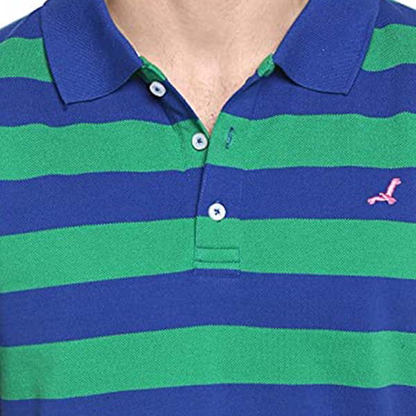 Buy Green Blue Customized Men's Cotton Poly Blend Polo T-Shirt | yourPrint