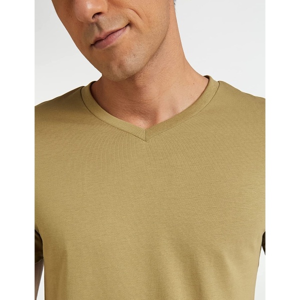 Buy Light Brown Customized Men's Solid Regular T-Shirt | yourPrint