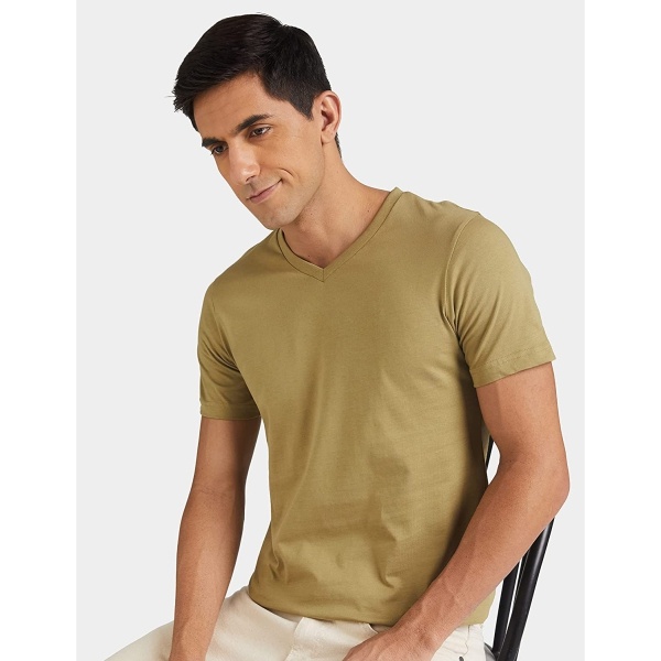 Buy Light Brown Customized Men's Solid Regular T-Shirt | yourPrint
