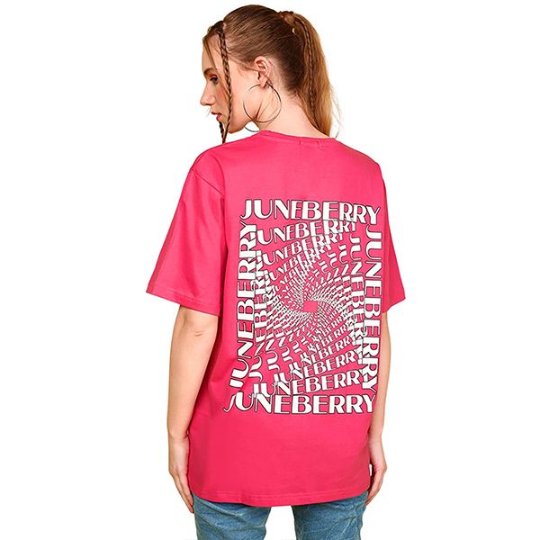 Buy Magenta Customized Oversized Fit Loose Drop Shoulder Round Neck ...