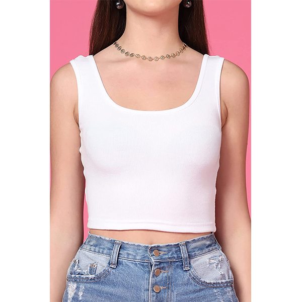 Buy White Customized Tank Crop Top for Women | yourPrint