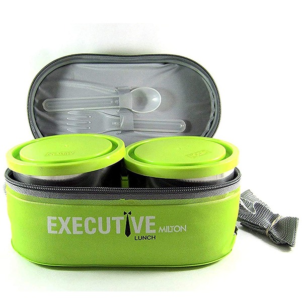 Buy Green Customized Milton Insulated Tiffin Box (2 SS Container,1 ...