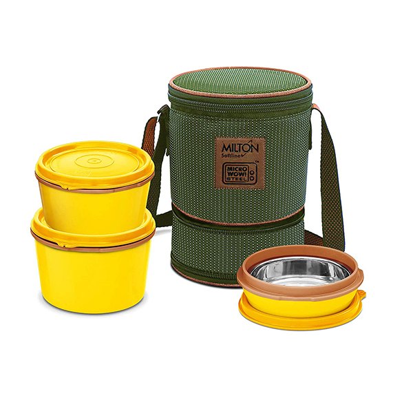 Buy Green Customized Milton Flexi Insulated Tiffin, 3 Containers, 200 ...