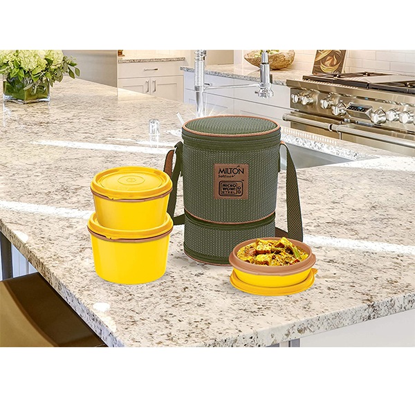 Buy Green Customized Milton Flexi Insulated Tiffin, 3 Containers, 200 ...