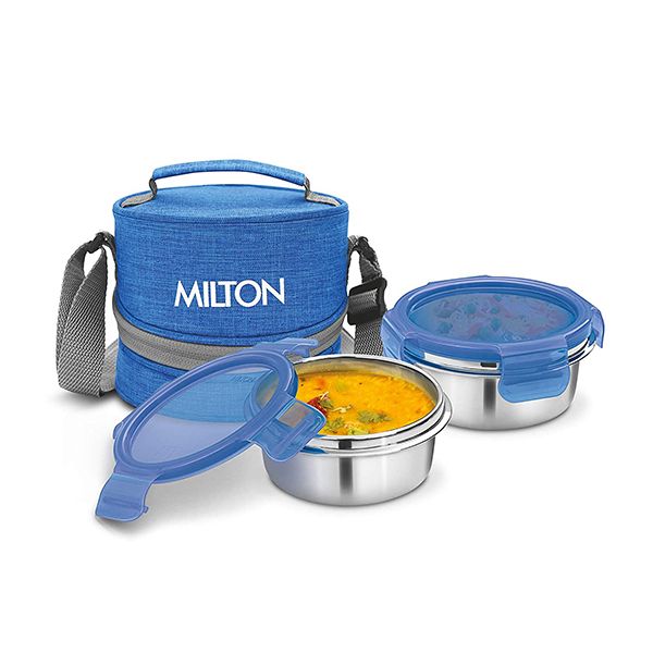 Buy Blue Customized Milton 2 Stainless Steel Tiffin Box Online | yourPrint