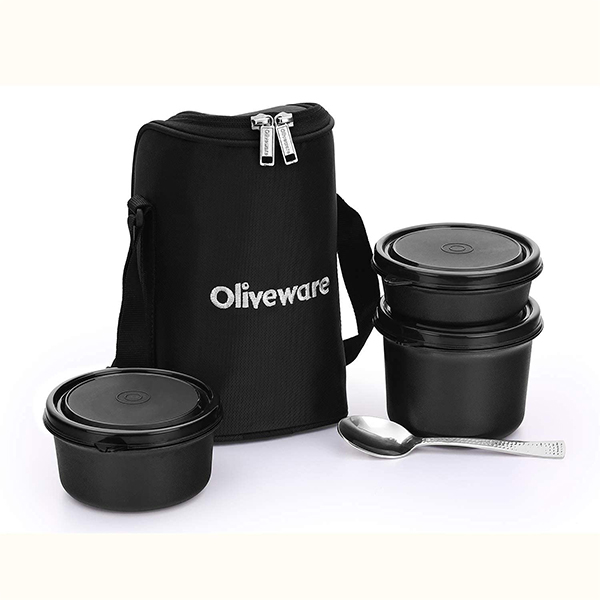 Buy Black Customized Oliveware Lunch Box, Microwave Safe & Leak Proof ...