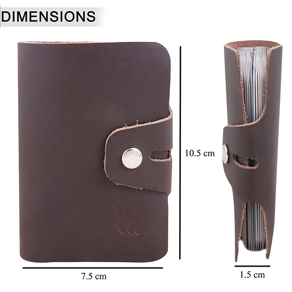 Buy Brown Customized Genuine Leather Visiting Card Holder with Butten ...