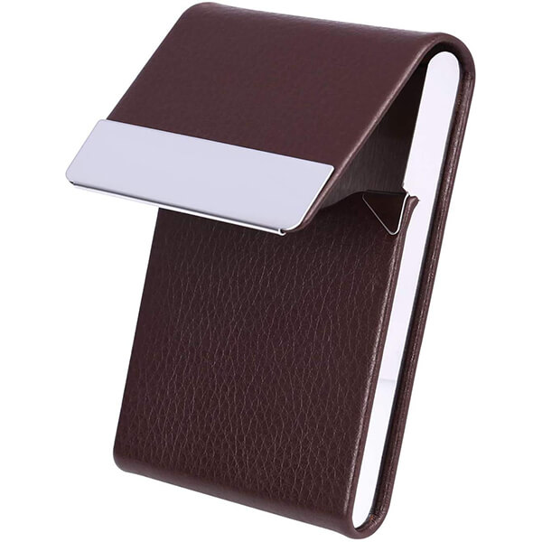 Buy Brown Customized Leather Visiting Card Wallet | yourPrint