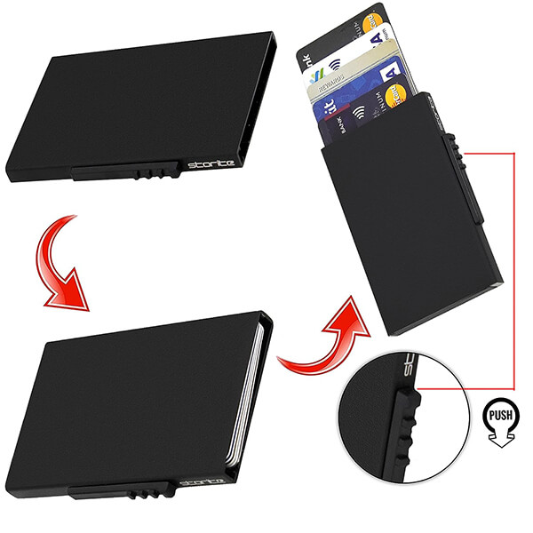 Buy Black Customized Pop Up Slim Metal Visiting Card Holder for Men ...