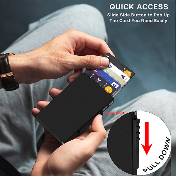 Buy Black Customized Pop Up Slim Metal Visiting Card Holder for Men ...