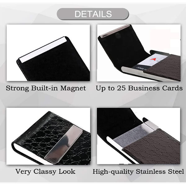 Buy Black Customized Visting Card Holder with Magnetic Closure for Men ...