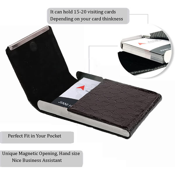 Buy Black Customized Visting Card Holder with Magnetic Closure for Men ...
