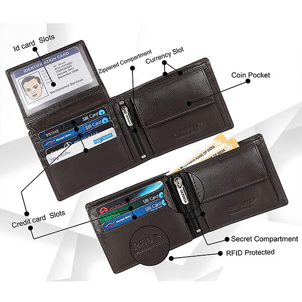 Buy Brown Customized GETOREE Florence RFID Blocking Leather Men's ...