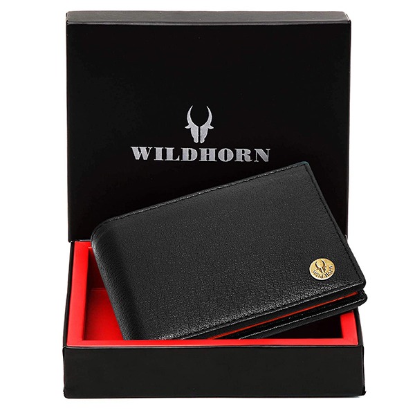 Buy Black Customized Wildhorn Leather Wallet Online | yourPrint
