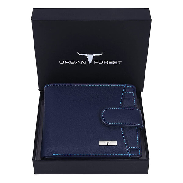 Buy Blue Customized Urban Forest RFID Blocking Leather Wallet for Men ...